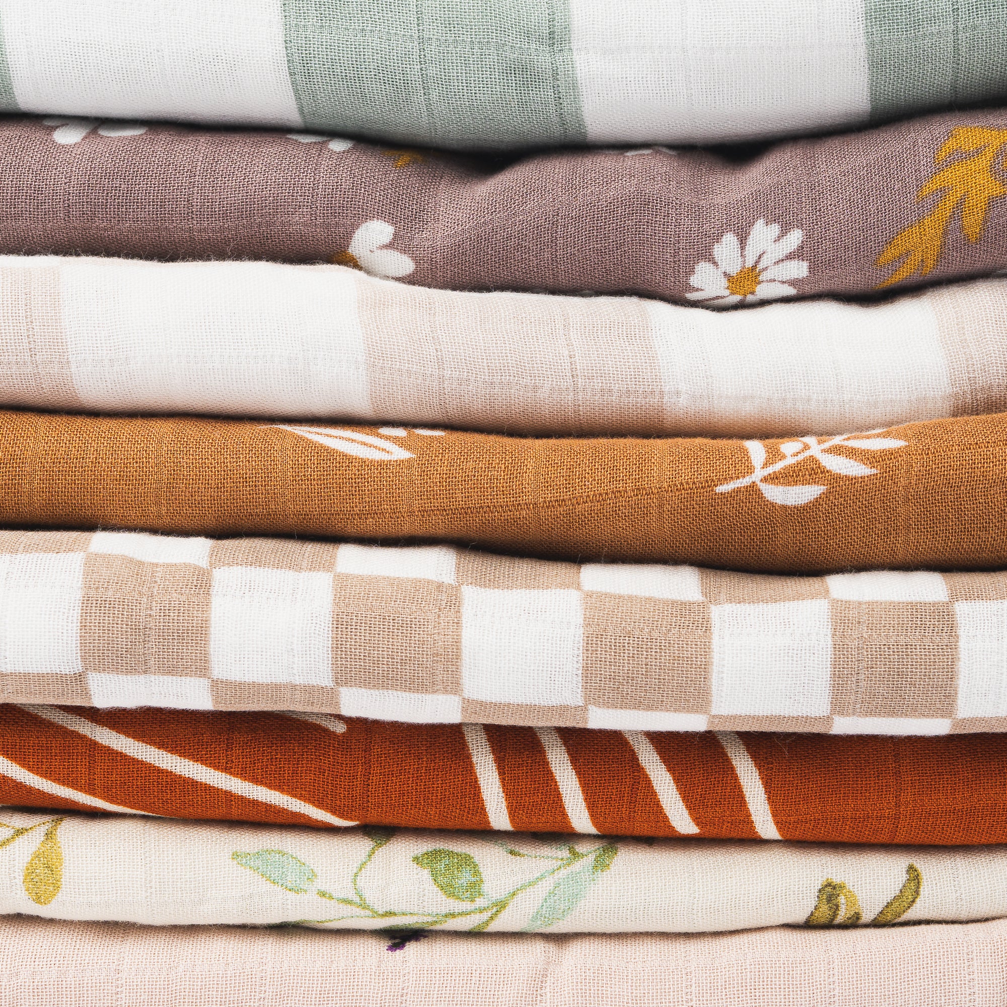 Floral Muslin Cotton Swaddle Blanket – 2-Layer Organic Baby Wrap, 47x4 ...